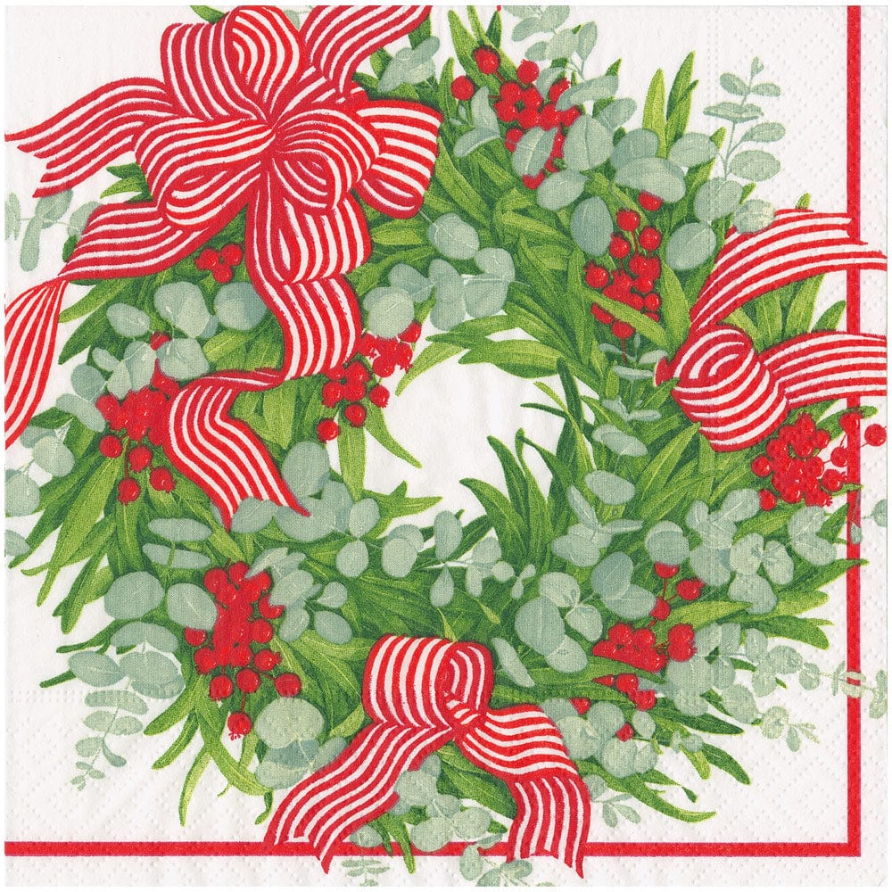 Ribbon Stripe Wreath Dinner Napkins – Julep Home and Gift